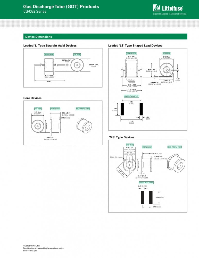 Littelfuse CG series datasheet page 3