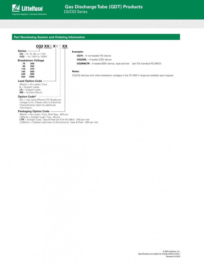 Littelfuse CG series datasheet page 6