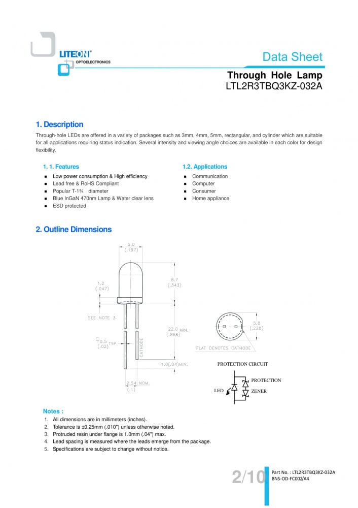 LTL2R3TBQ3KZ-032A datasheet page 3