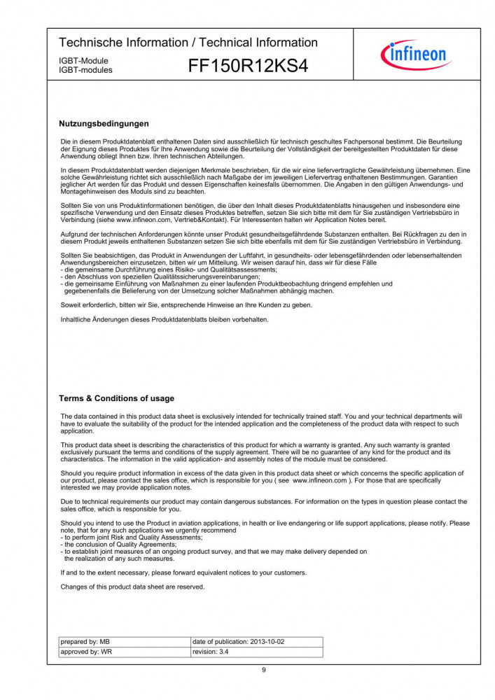 FF150R12KS4 datasheet page 9