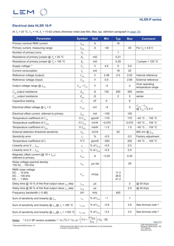 HLSR10-P datasheet page 5