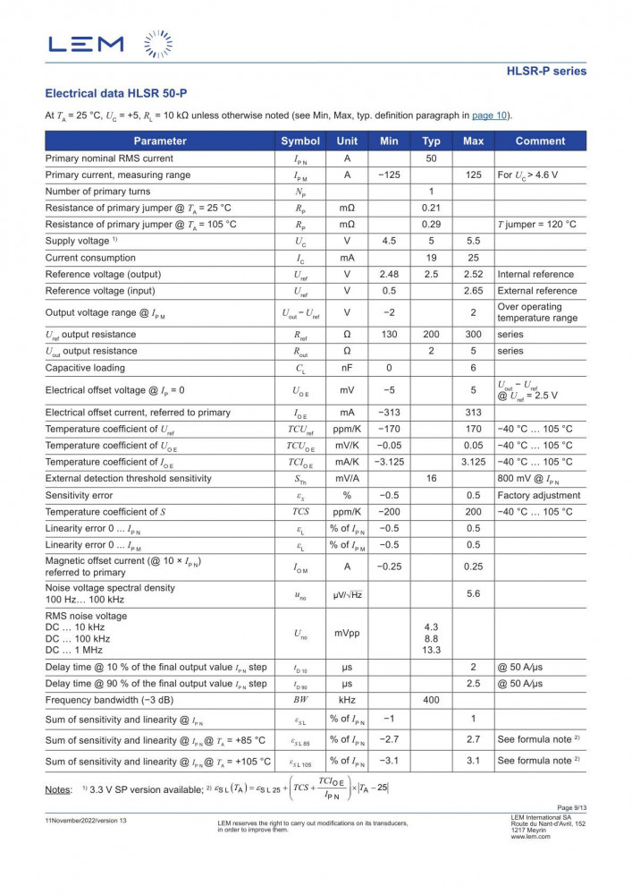 HLSR10-P datasheet page 9