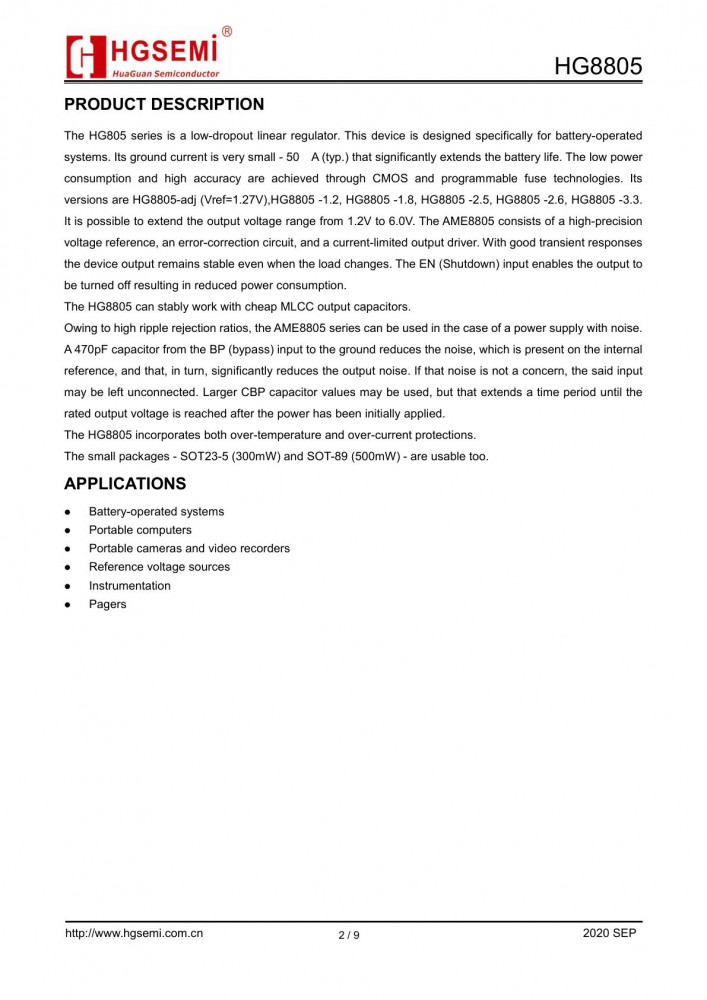 HG8805M5/TR datasheet page 2