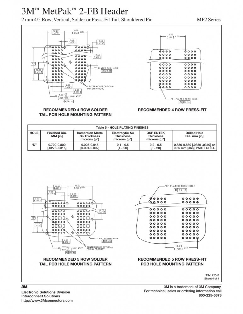 3M MetPak MP2 header technical document page 4