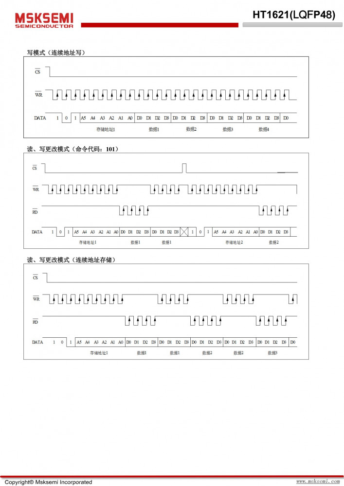 HT1621 datasheet page 9