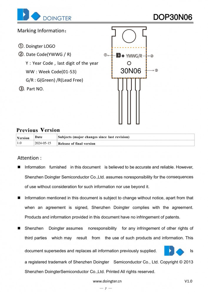 DOP30N06 datasheet page 7