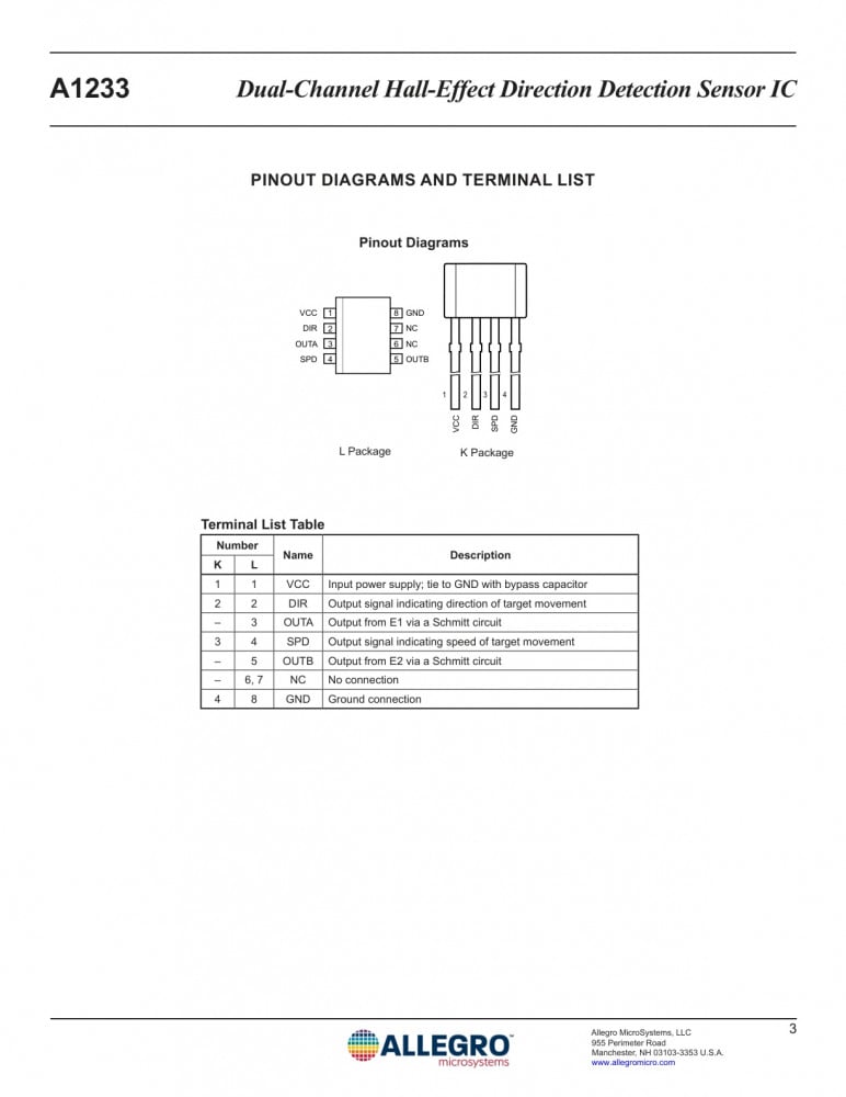 A1233 datasheet page 3