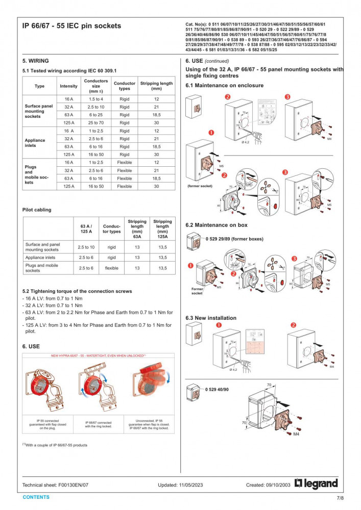 Legrand Hypra technical document, page 7