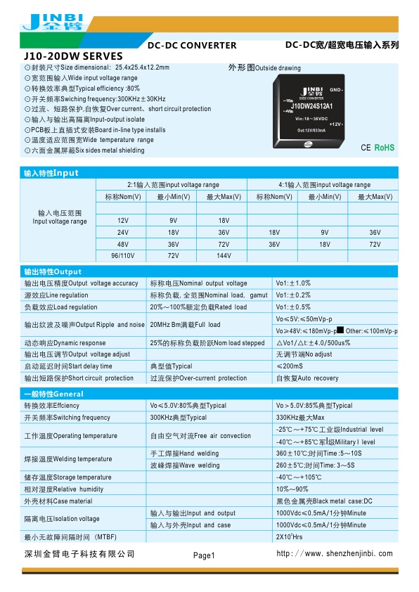 J10DW18S05A1K4 technical document page 1