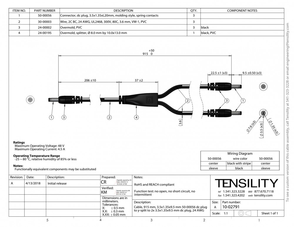 Technical drawing preview for Tensility International 10-02791