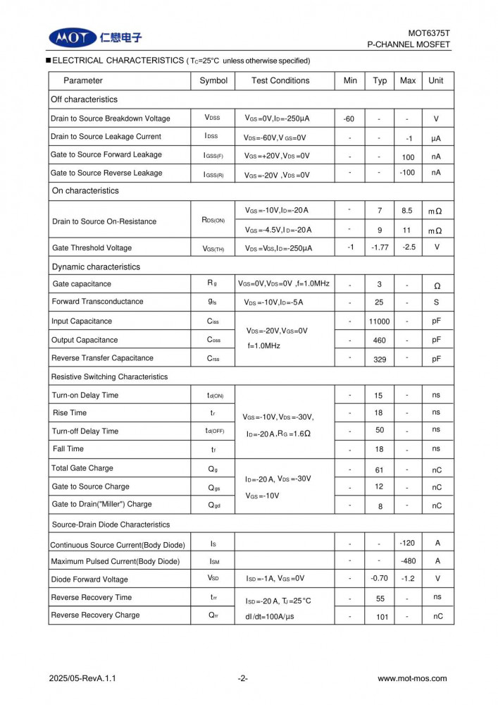 MOT6375T datasheet page 2