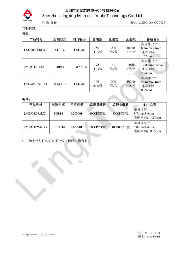 LM2901 datasheet page 4