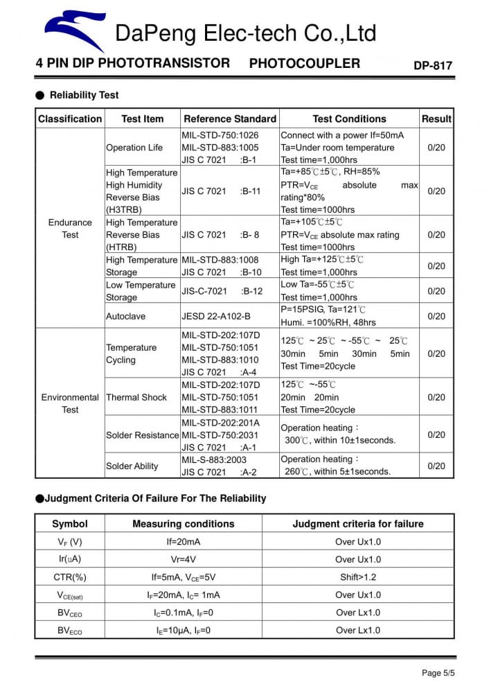DP-817 technical document page 5