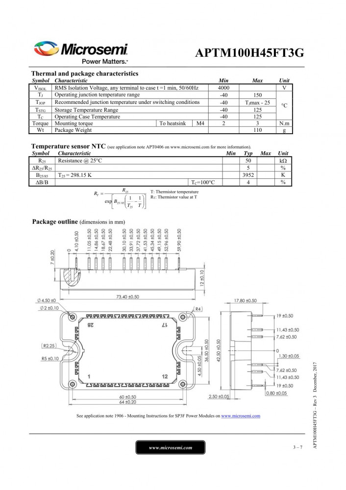APTM100H45FT3G datasheet page 3
