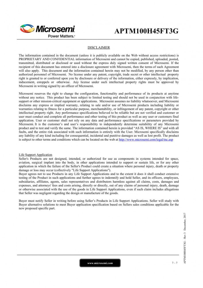 APTM100H45FT3G datasheet page 7