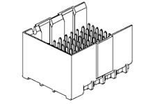 Impact 100 Ohm 3 Pair Vertical Backplane Header, Unguided, Left Endwall, 16 Columns, 144 Circuits, Pin Length 4.90mm, Plated Through Hole Dimension 0.46mm, Lead-Free