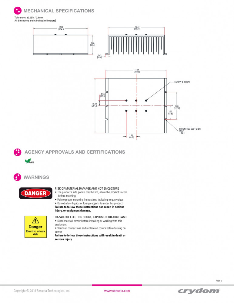 Sensata HS023 datasheet page 2