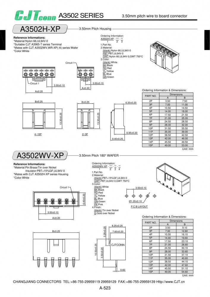 CJT A3502H-XP technical drawing page 2