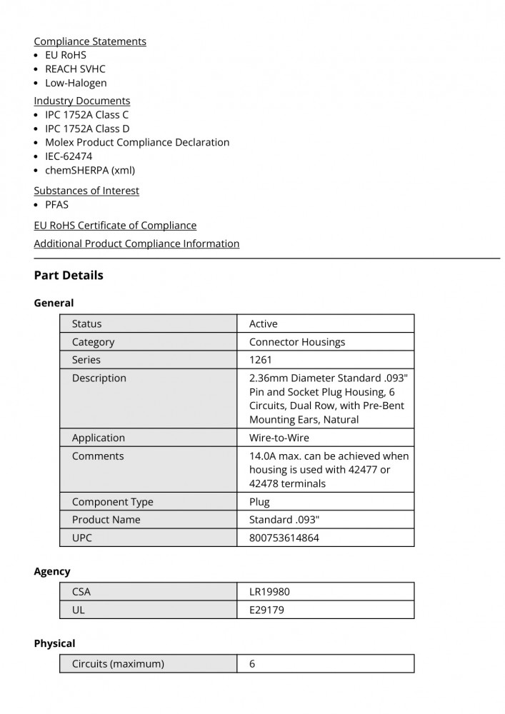 MOLEX technical document page 2