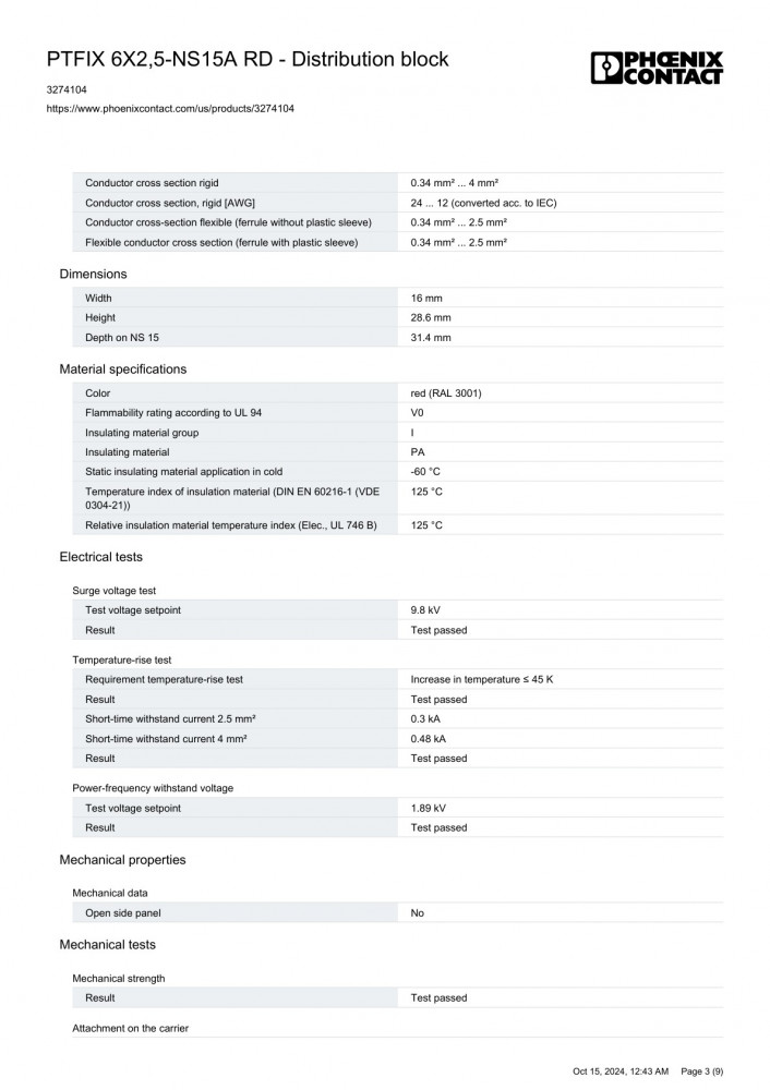 Phoenix Contact 3274104 technical document page 3