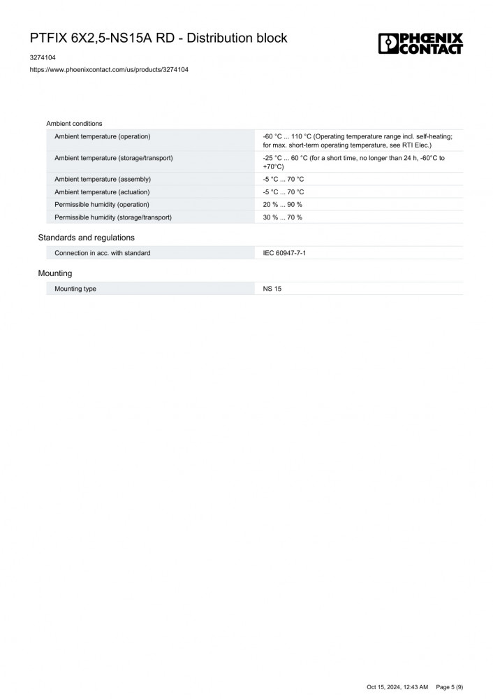 Phoenix Contact 3274104 technical document page 5