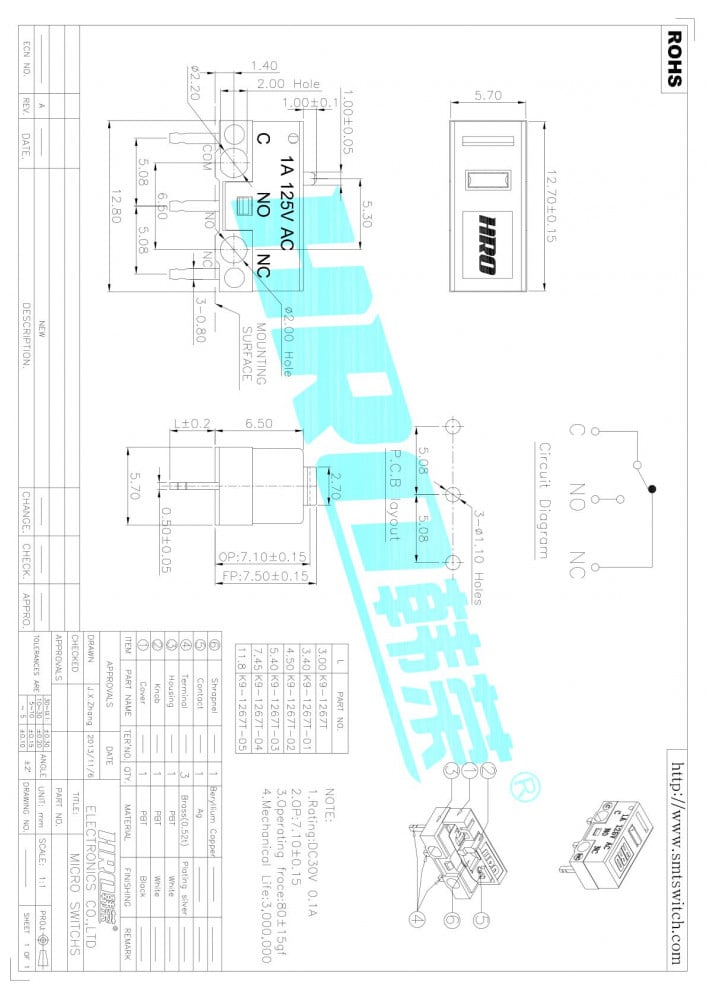 K9-1267T technical drawing preview