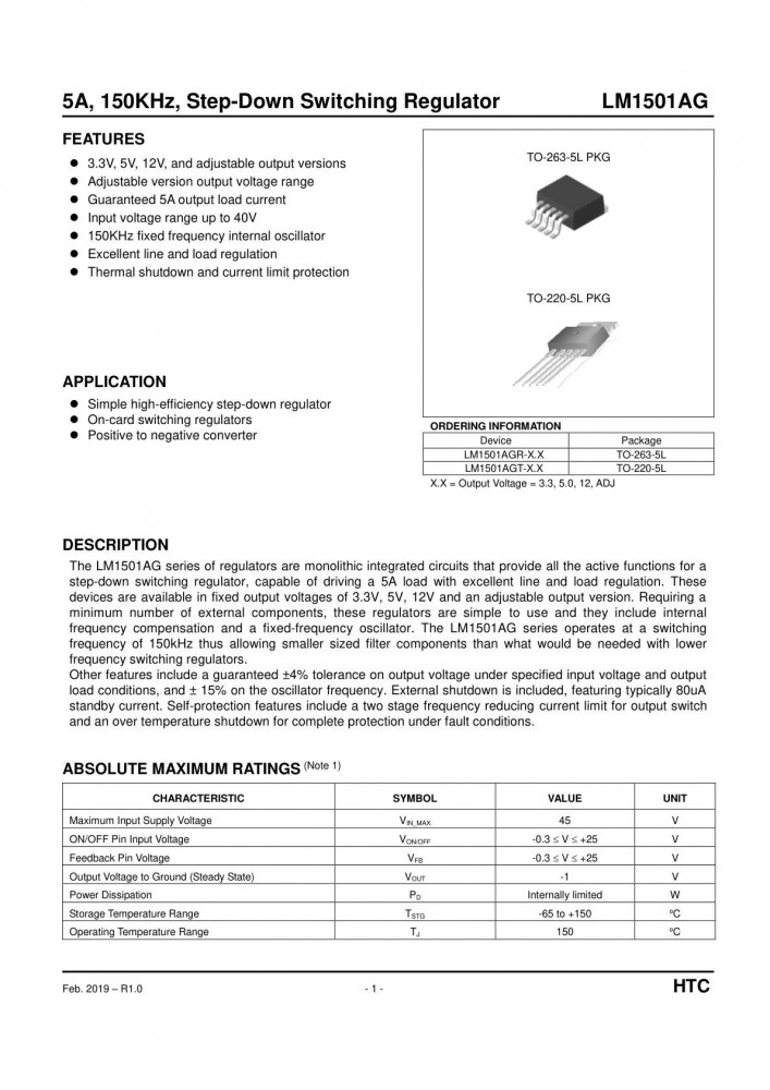 LM1501AGT-ADJ datasheet page 1