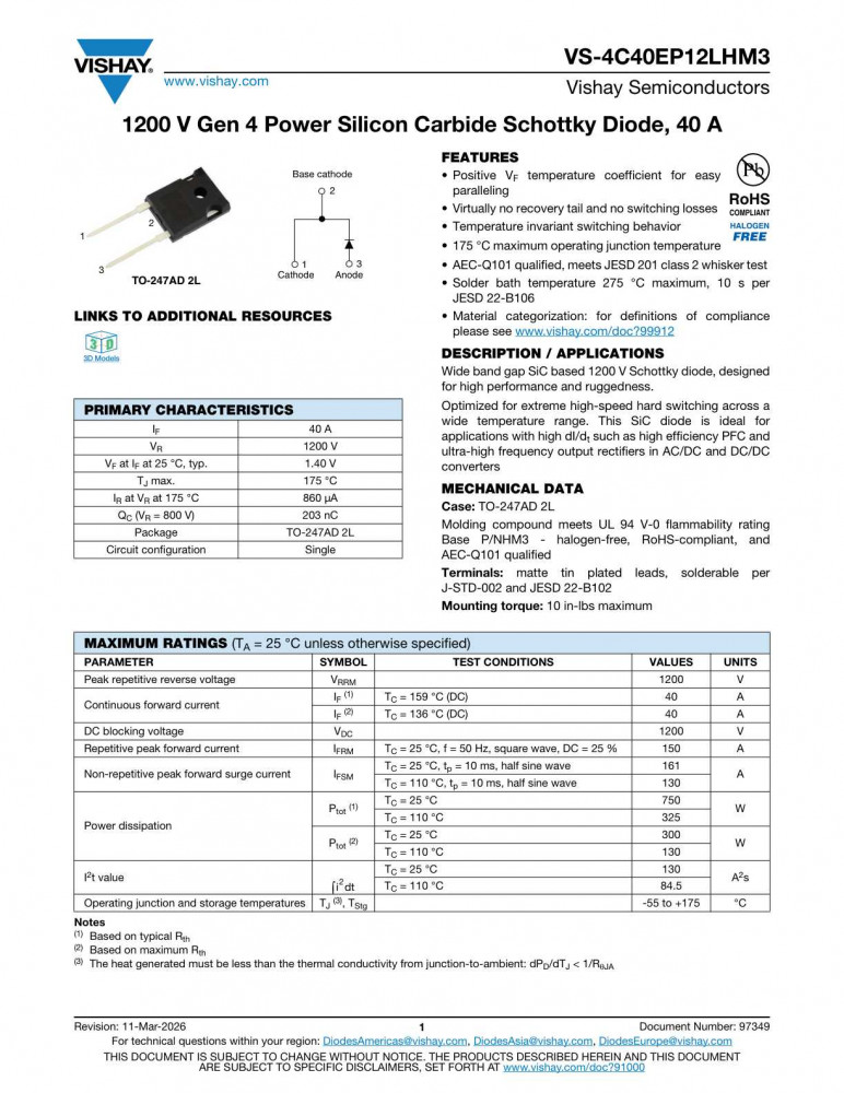 VS-4C40EP12LHM3 datasheet page 1