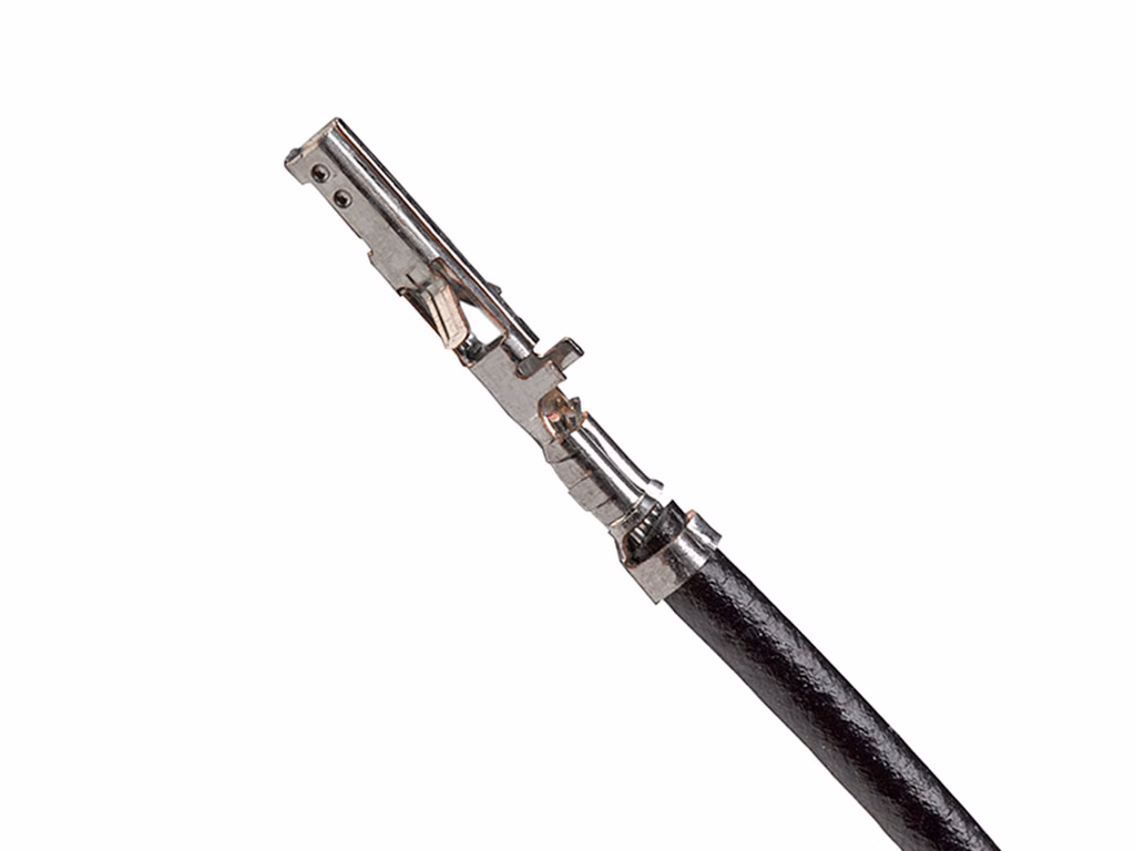 Pre-Crimped Lead Mini-Fit Male-to-Mini-Fit Male, Tin (Sn) Plating, 150.00mm Length, 18 AWG, Red