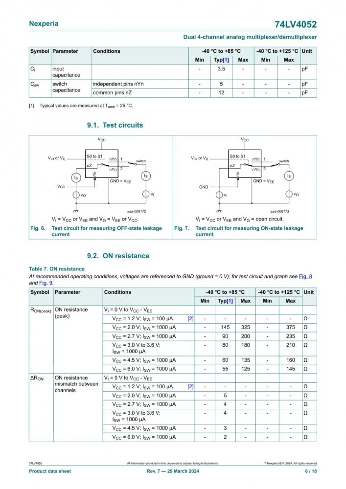 74LV4052 datasheet page 6