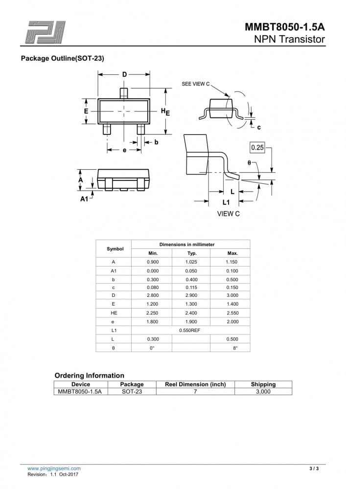 MMBT8050D(1.5A) datasheet page 3