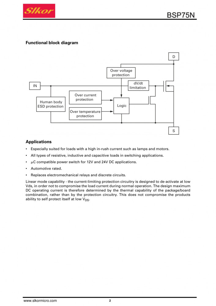 BSP75N datasheet page 2