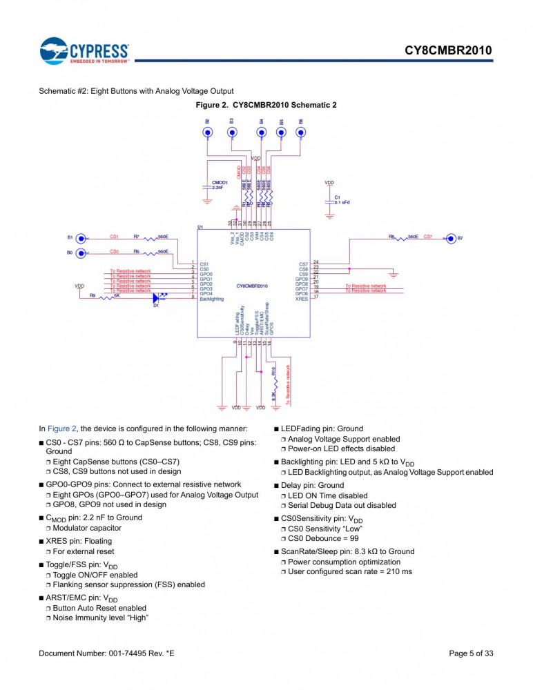 CY8CMBR2010 technical document page 6