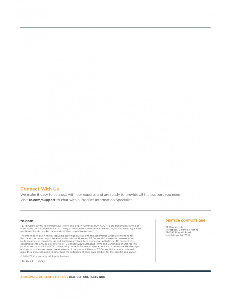 DEUTSCH QPL Contacts Quick Reference Guide page 6