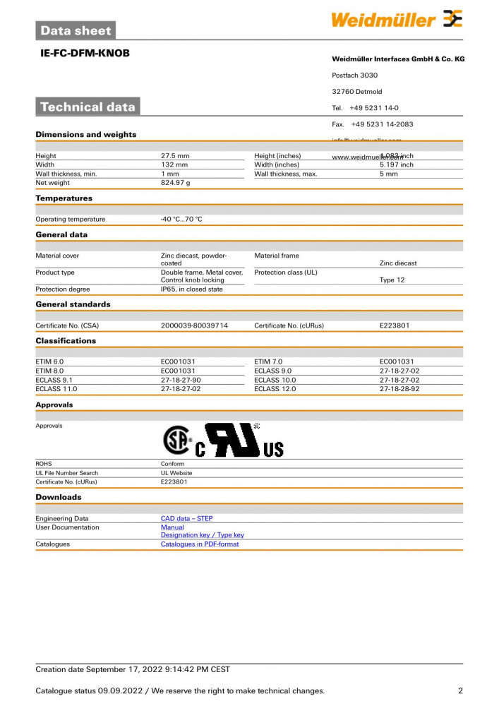 WEIDMULLER 2003170000 product document page 2