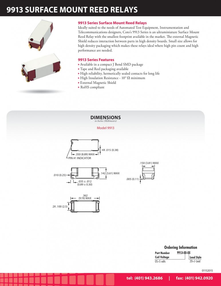 COTO 9913 series datasheet page 1