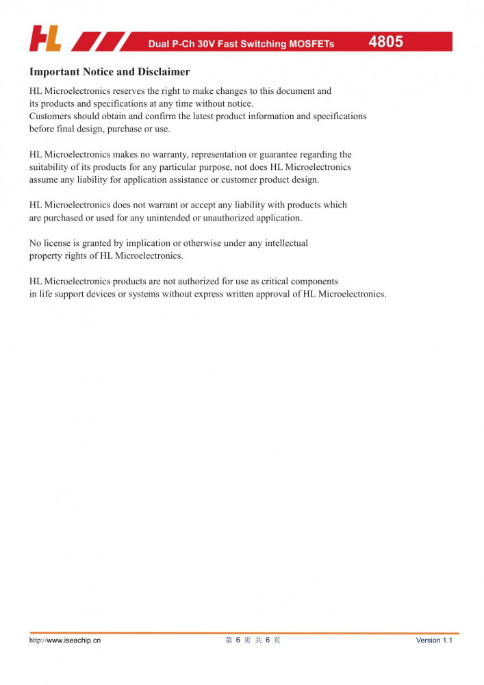 HL 4805 datasheet page 6