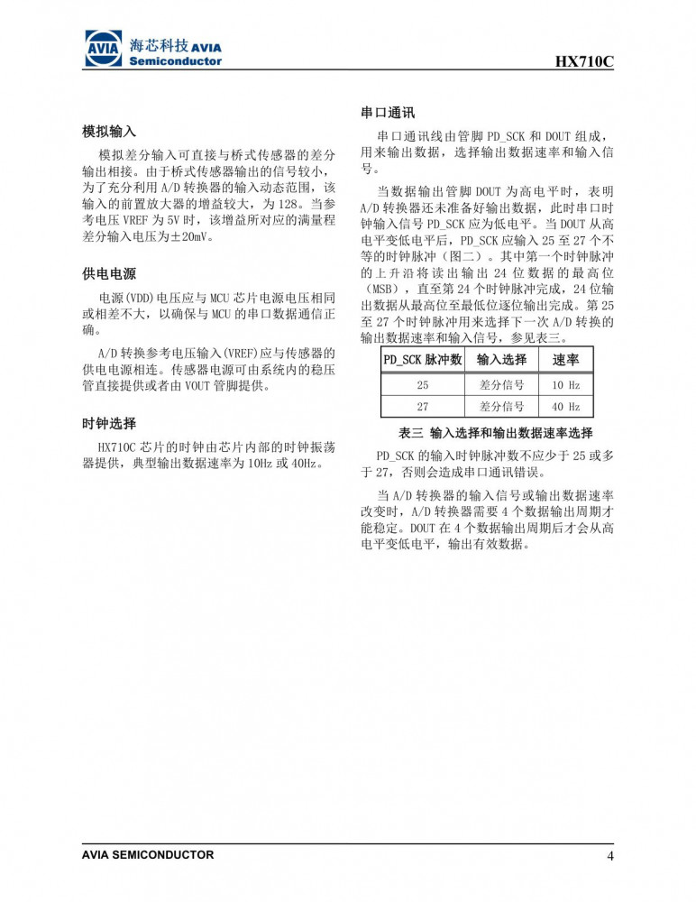 HX710C datasheet page 4