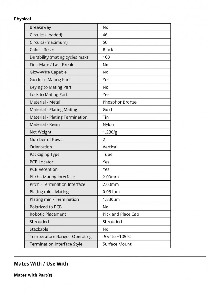Technical document page 3 for MOLEX 878325033