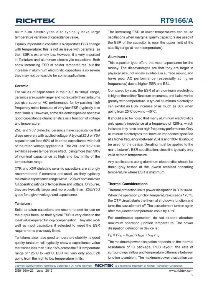 RT9166A datasheet page 9