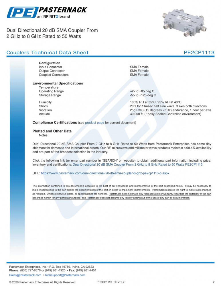PE2CP1113 technical datasheet page 2