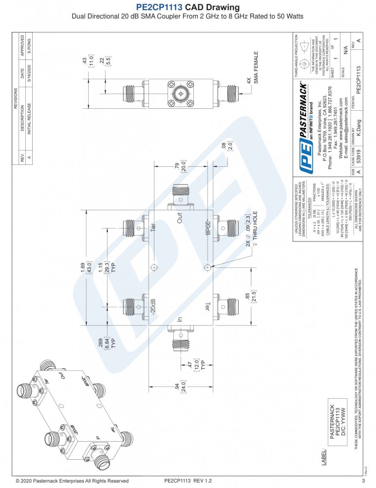 PE2CP1113 technical datasheet page 3