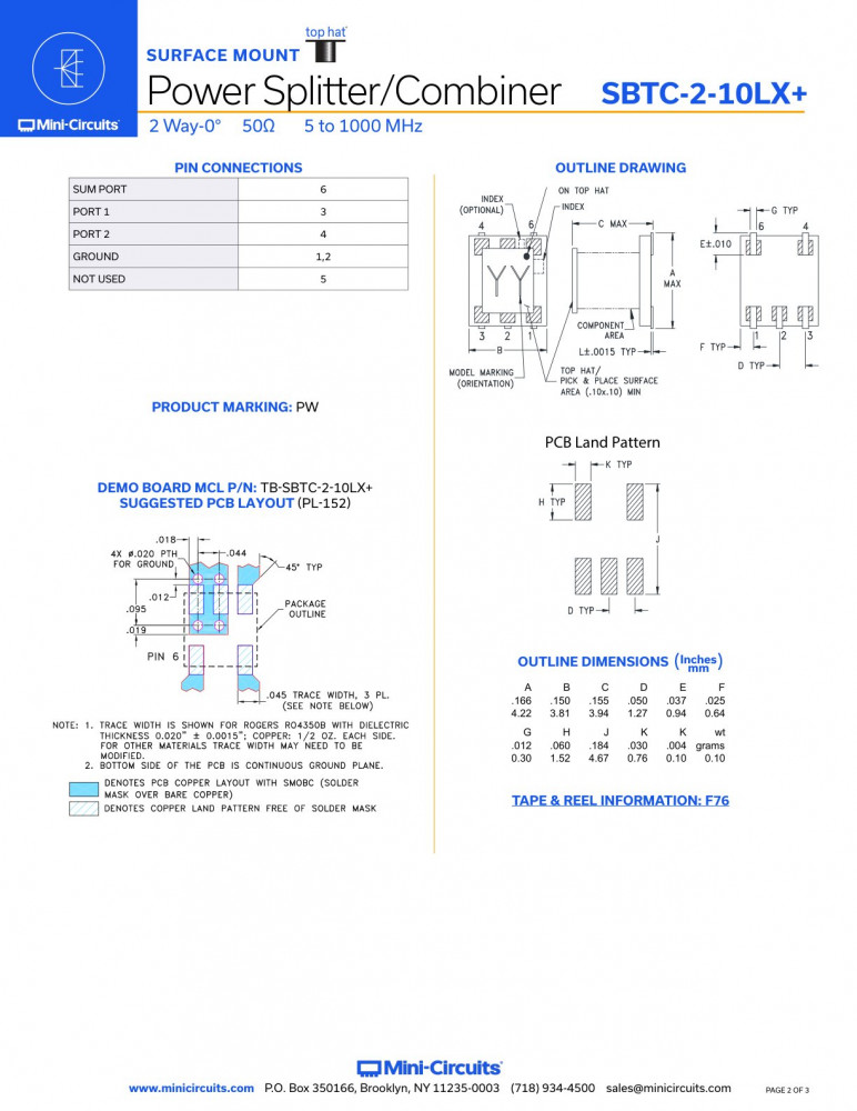 SBTC-2-10LX+ datasheet page 2