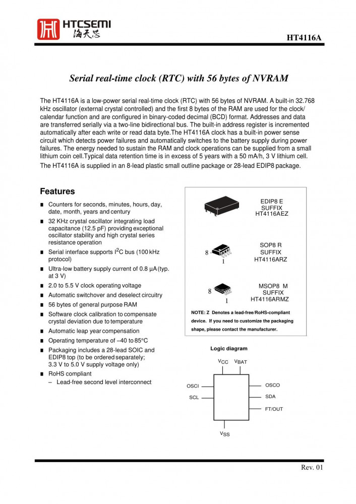 HT4116ARMZ datasheet page 1