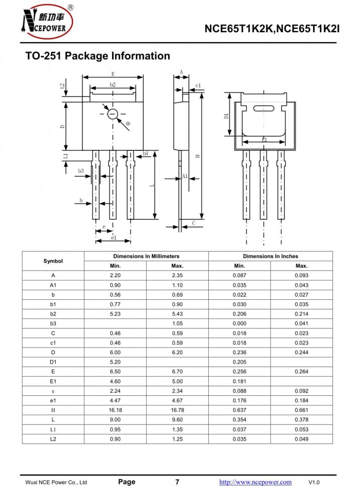 NCE65T1K2I datasheet page 7