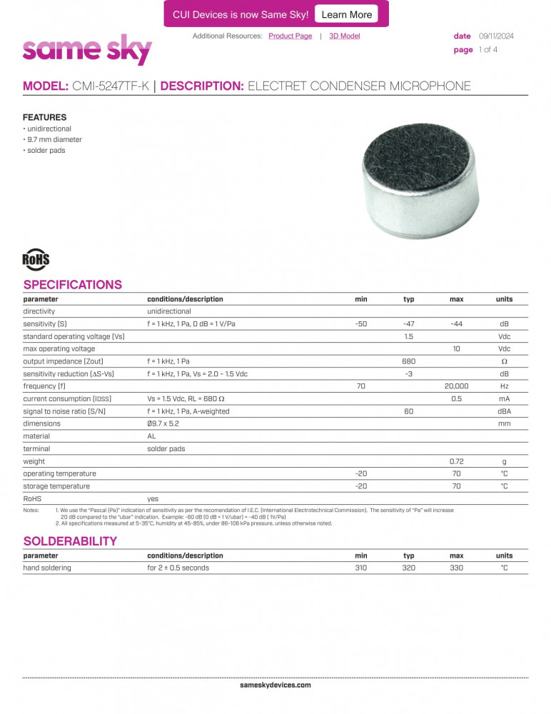 CMI-5247TF-K technical document page 1