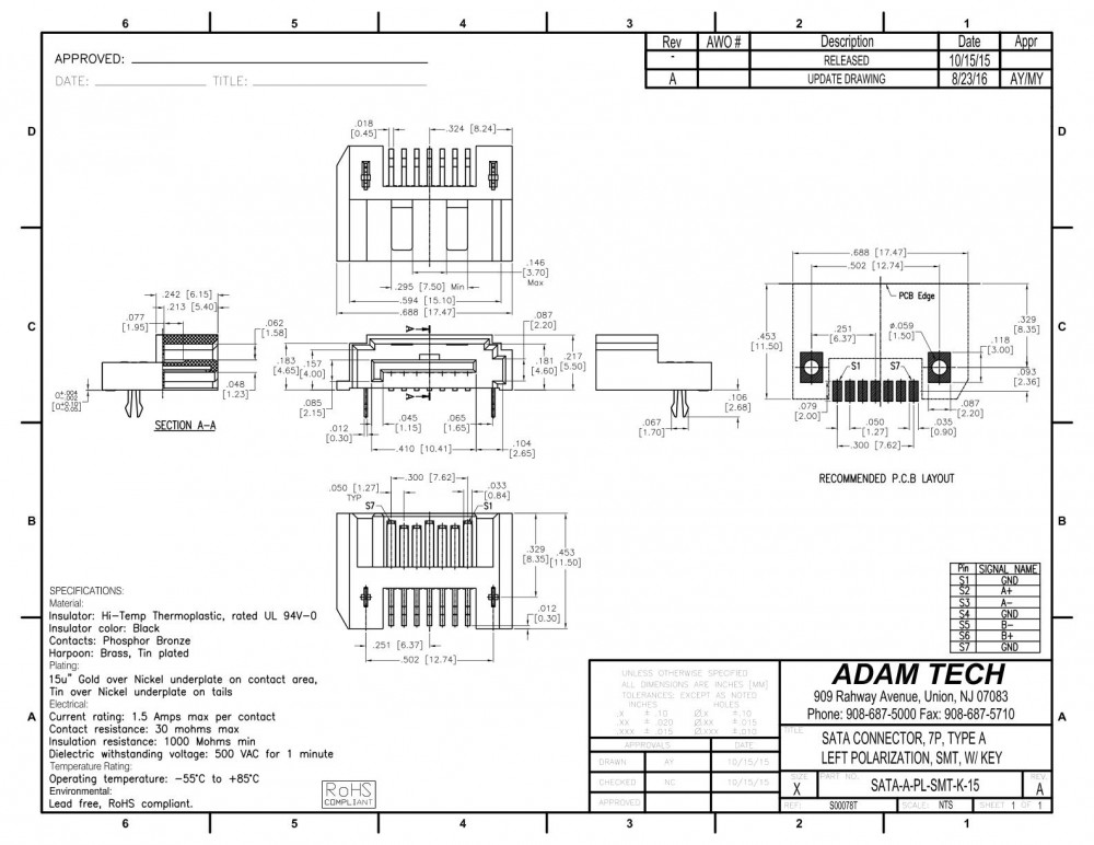 SATA-A-PL-SMT-K-15 technical document image