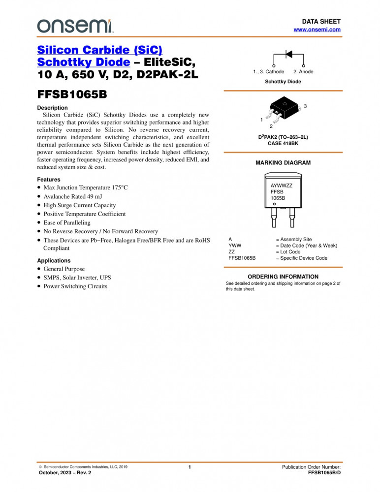 FFSB1065B datasheet page 1