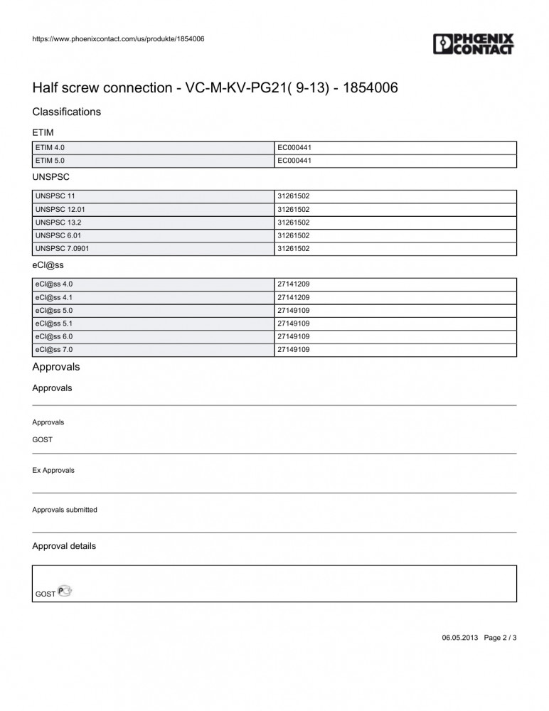 Phoenix Contact 1854006 technical document page 2
