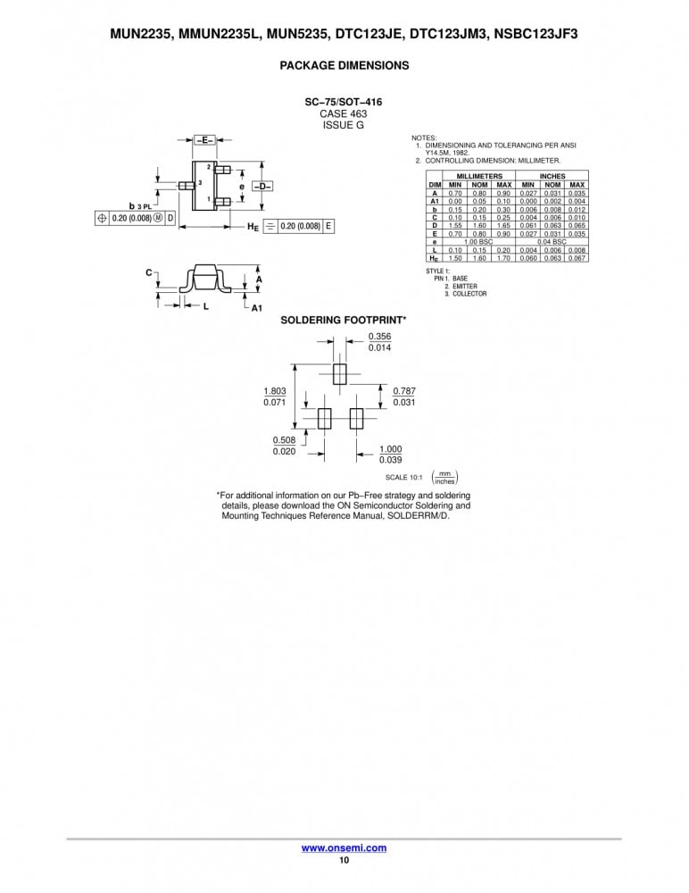 MUN5235T1G datasheet page 10